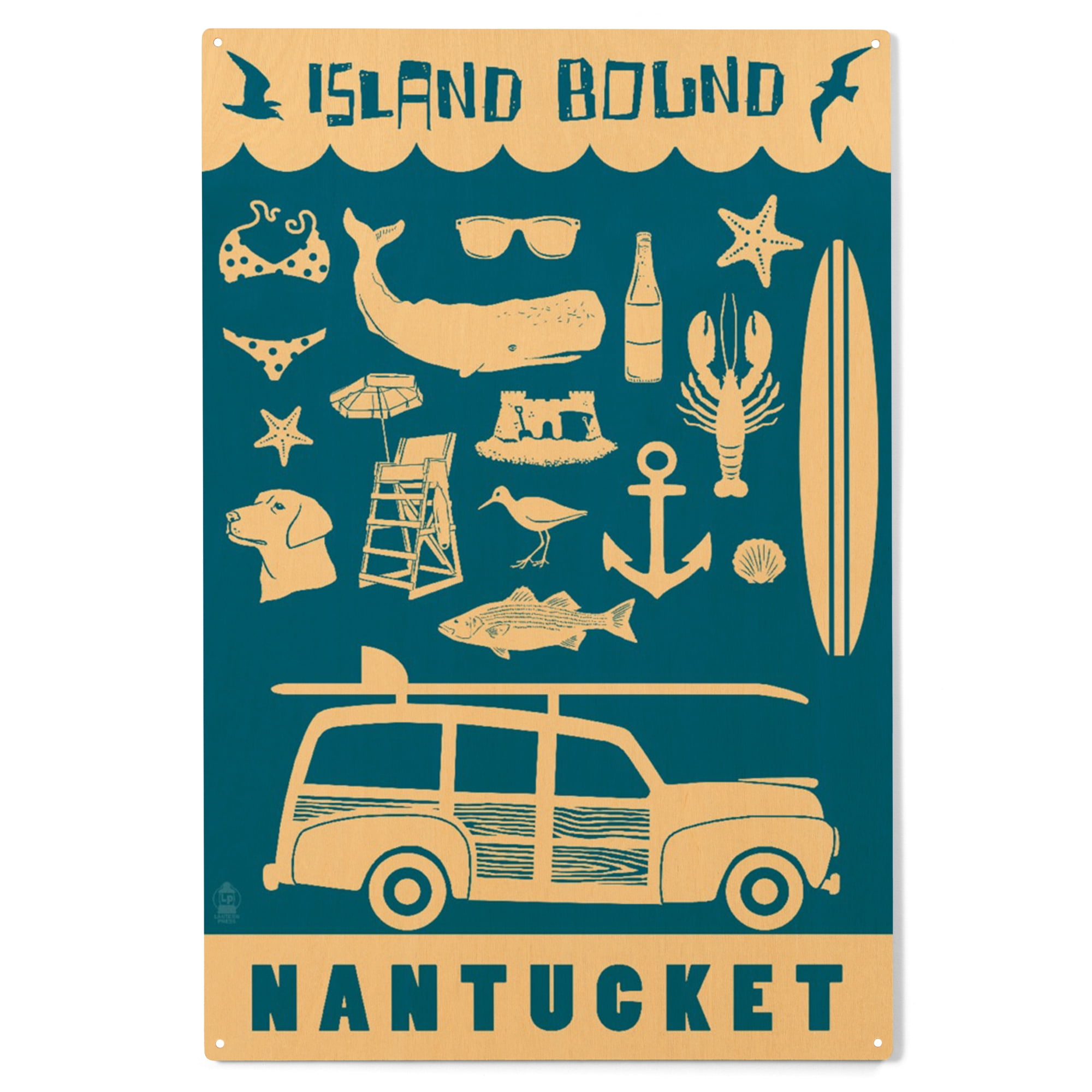 Nantucket, Massachusetts, Coastal Icons, Island Bound Birch Wood Wall ...