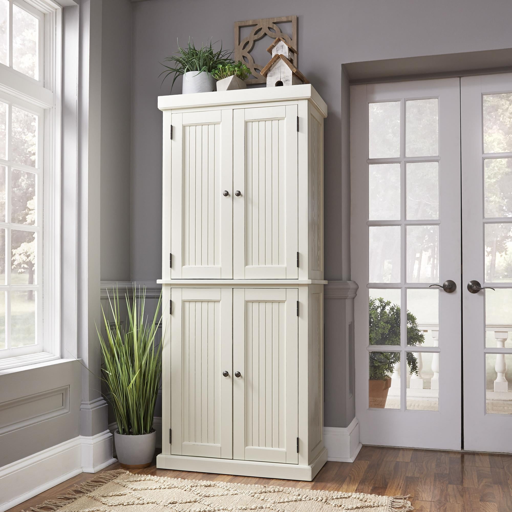 Nantucket Pantry White Distressed Finish - Walmart.com
