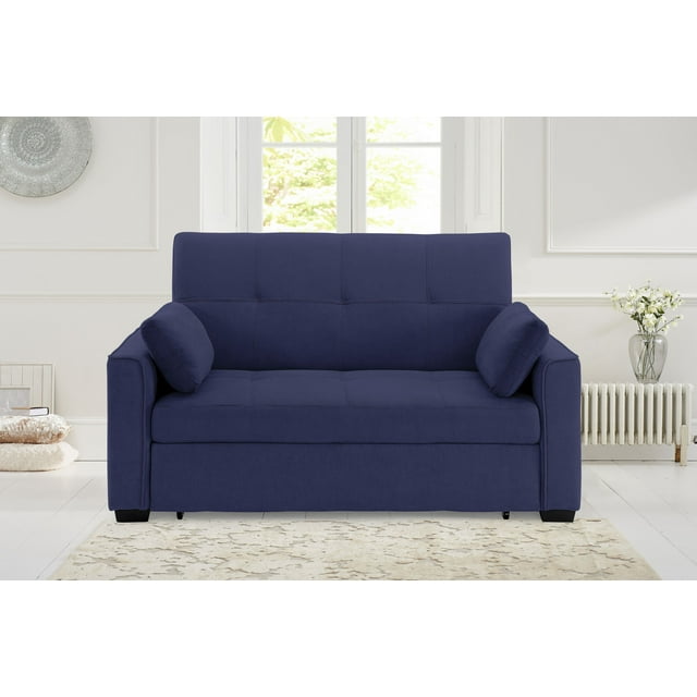 Nantucket Pull-Out Chenille Sleeper Sofa with Accent Pillows, Twin Size ...