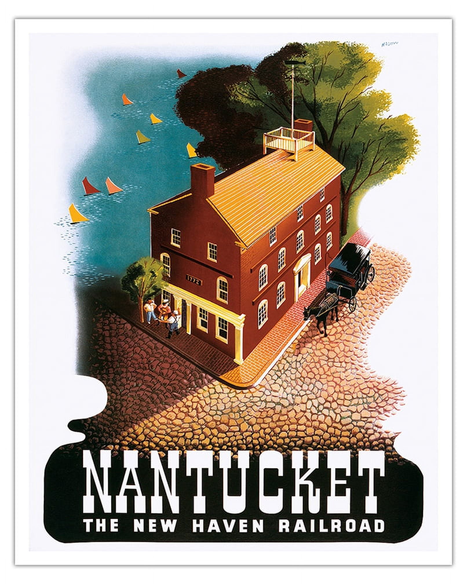 Nantucket - The New Haven Railroad - Vintage Railroad Travel Poster by ...