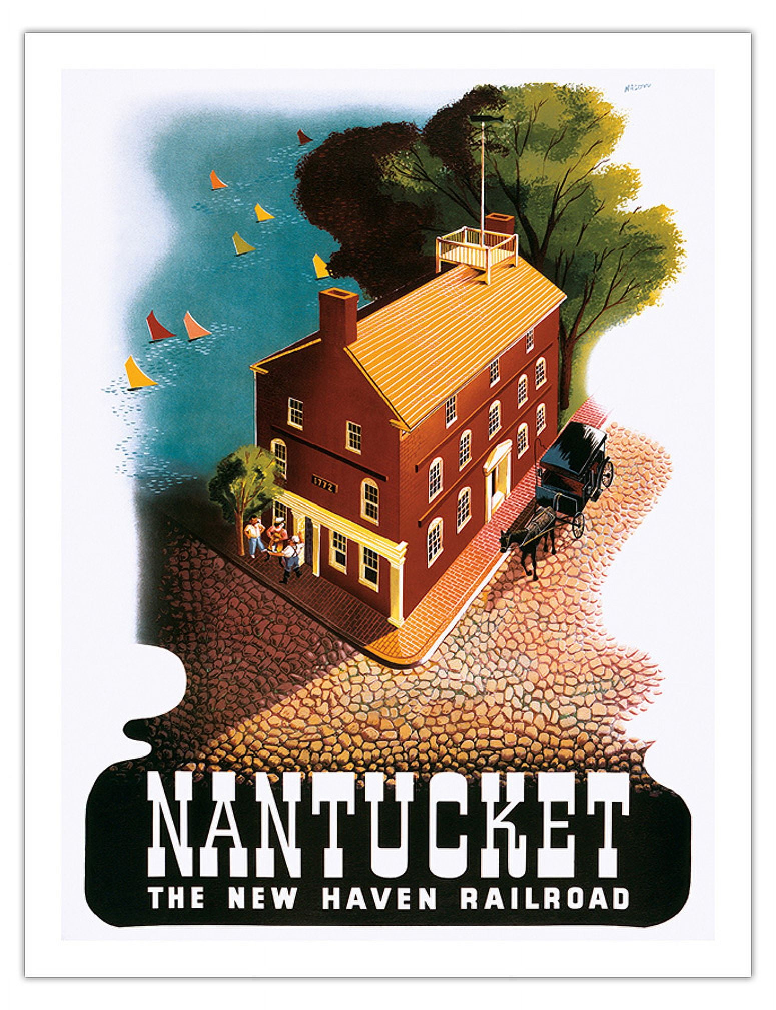 Nantucket - The New Haven Railroad - Vintage Railroad Travel Poster by ...