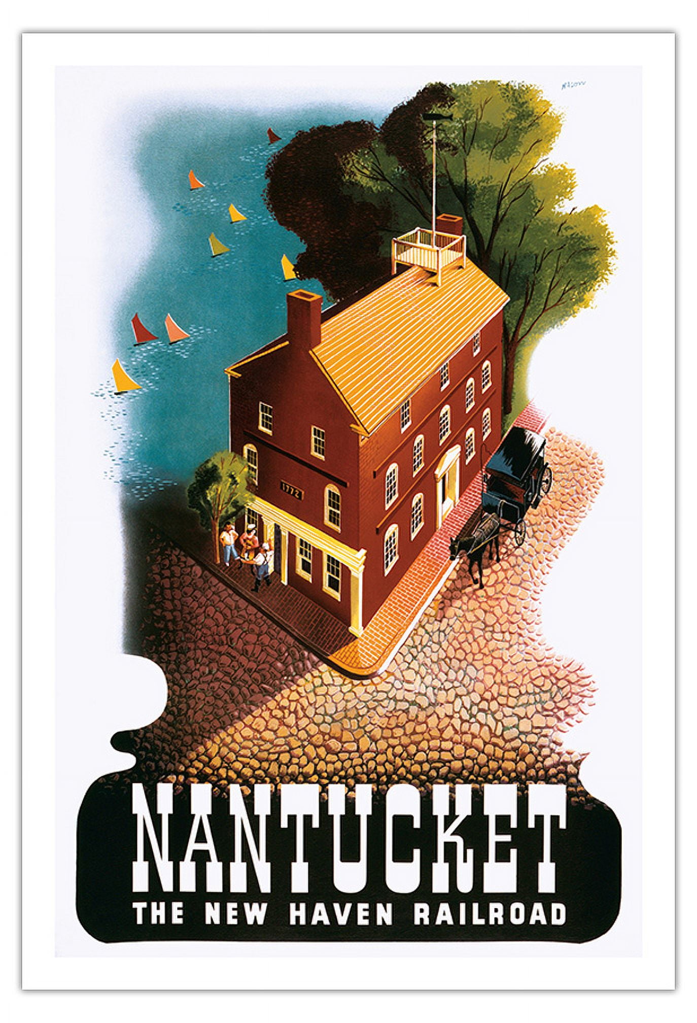 Nantucket - The New Haven Railroad - Vintage Railroad Travel Poster by ...