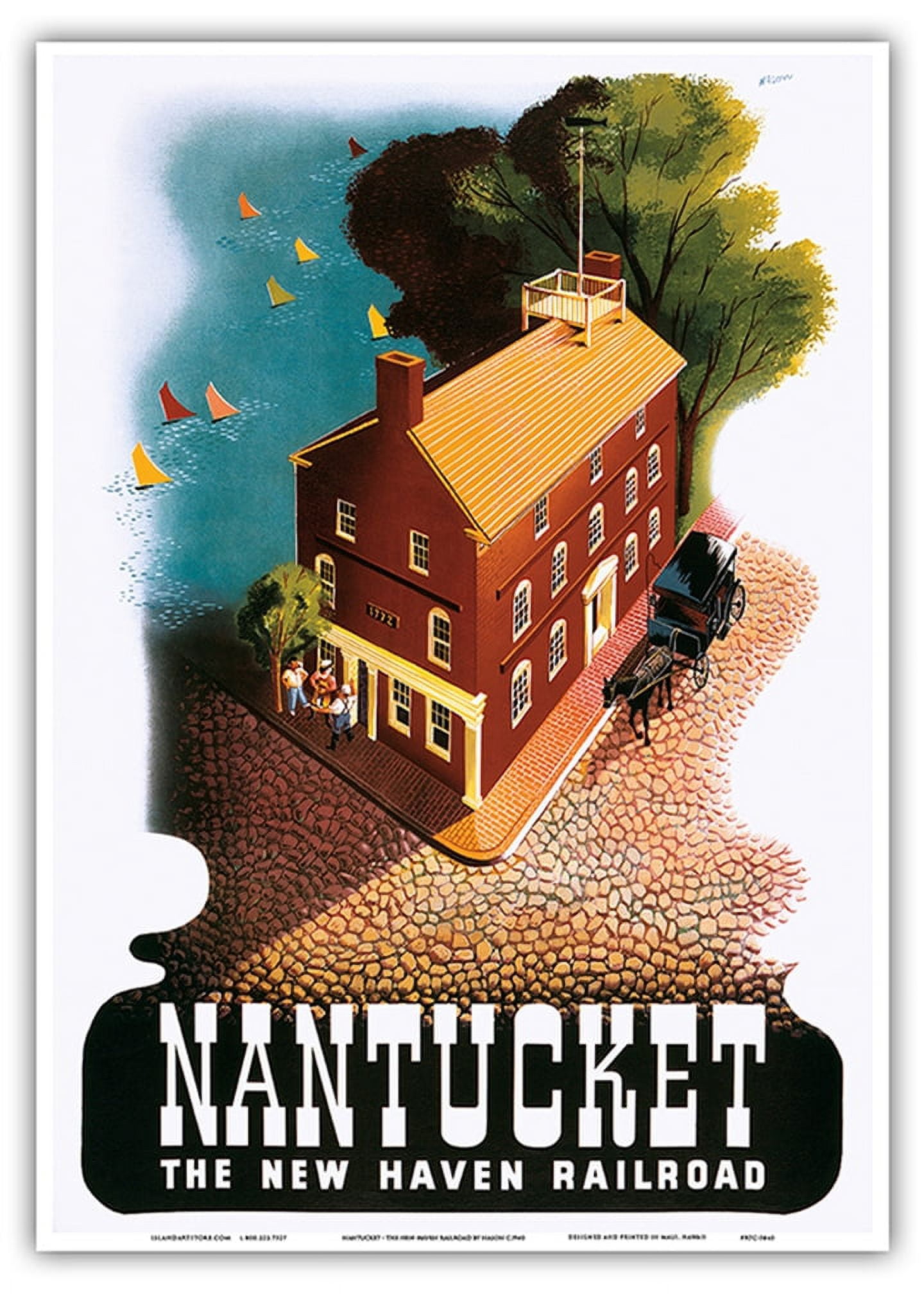 Nantucket - The New Haven Railroad - Vintage Railroad Travel Poster by ...