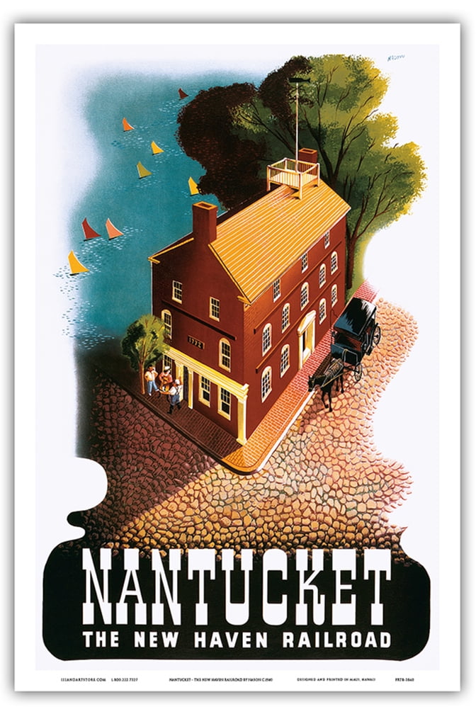 Nantucket - The New Haven Railroad - Vintage Railroad Travel Poster by ...