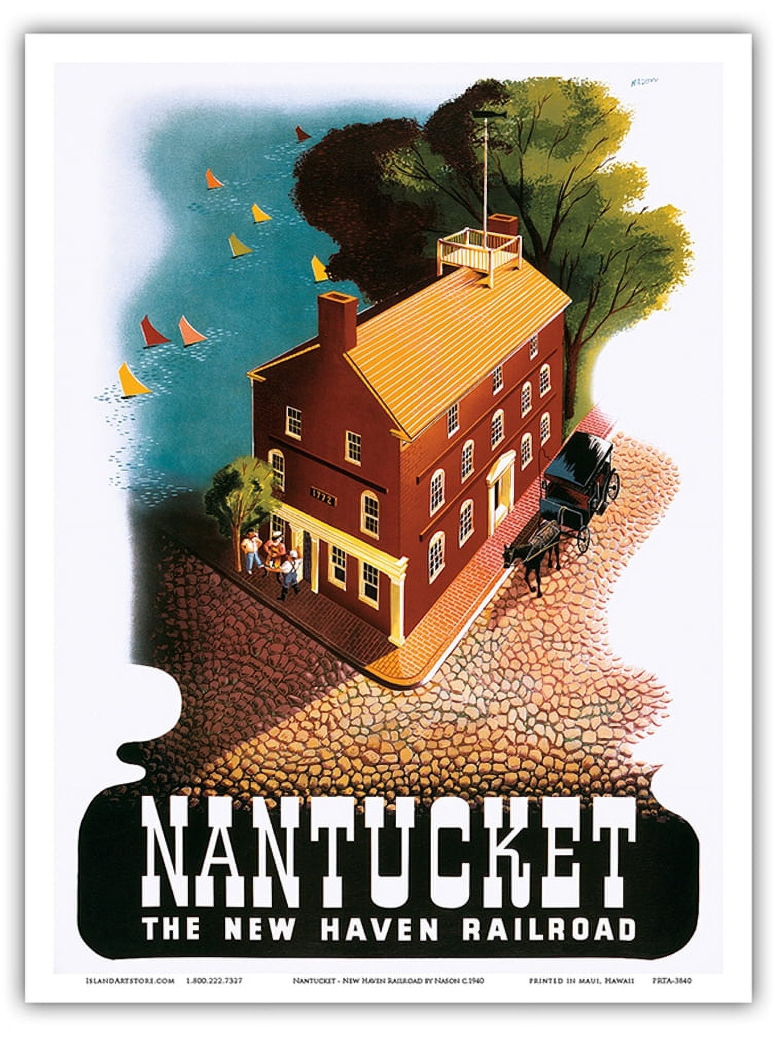 Nantucket - The New Haven Railroad - Vintage Railroad Travel Poster by ...