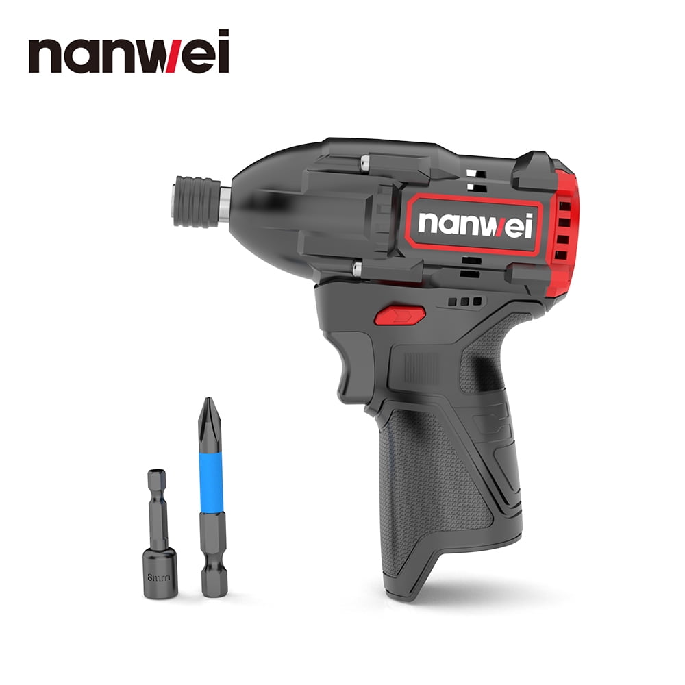 Nanwei Mini Cordless Impact Driver Kit Brushless Motor 1/4 Impact ...