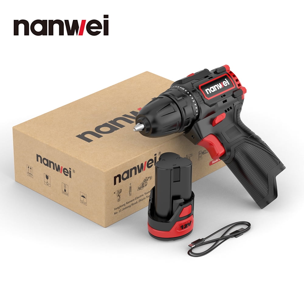 Nanwei mini two-speed screwdriver handheld electric drill 12V light and ...