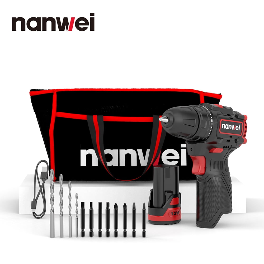 Nanwei mini two-speed screwdriver handheld electric drill 12V light and ...