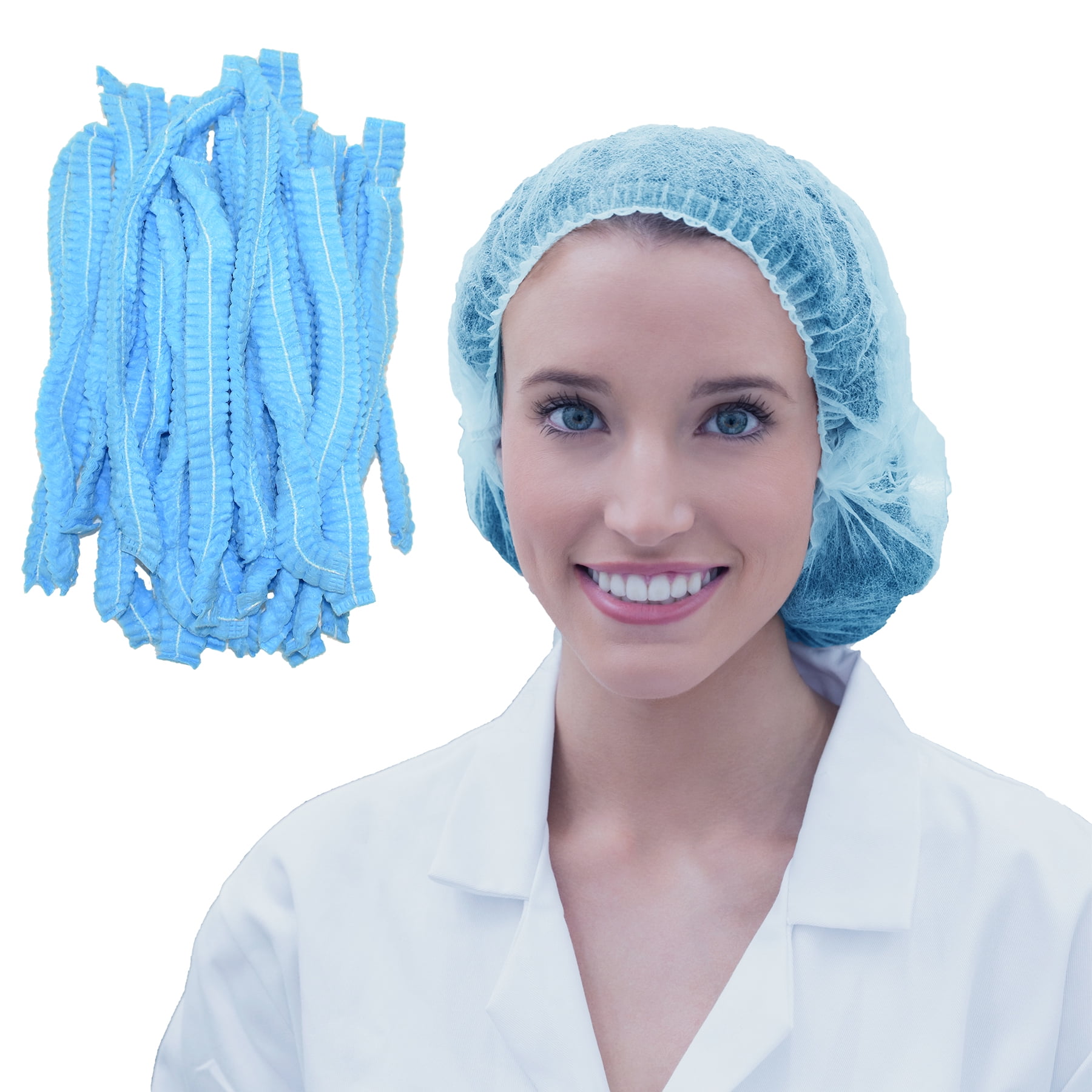 Nanxson 100 Pcs 21''Disposable Bouffant Caps,Food Service Hair Nets ...