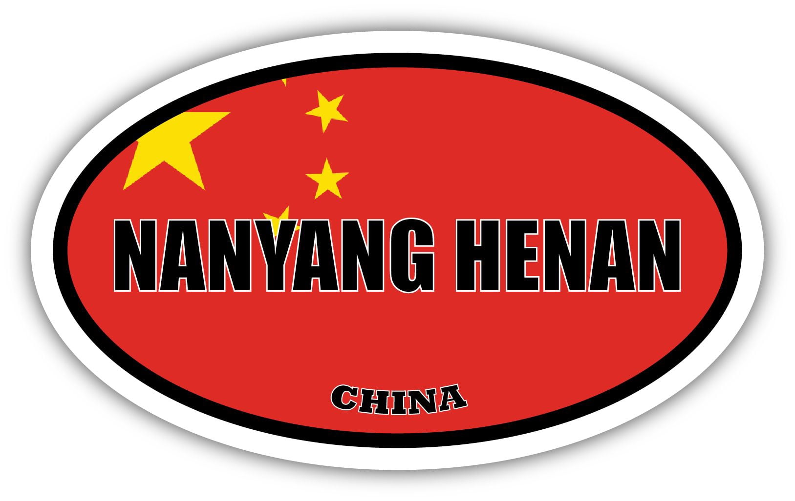 Nanyang Henan China Flag Oval Decal Vinyl Bumper Sticker 3x5 inches ...