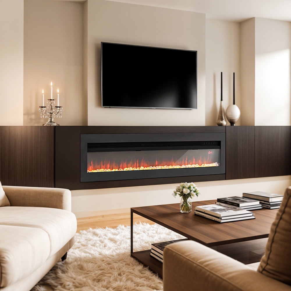 Nanyi Furniture 40" Electric Fireplace Heater with Remote Control, 9 Flame Colors, 750W/1500W ...