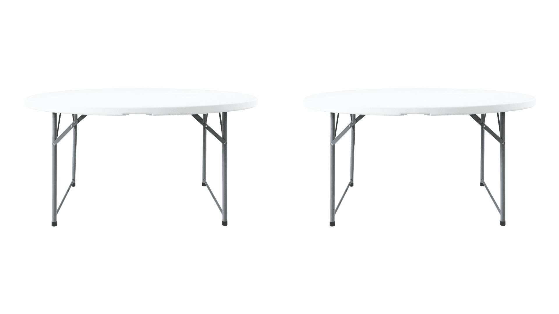 Naomi Home 60 Inch Round Folding Table Bi-Fold Portable Plastic Table ...