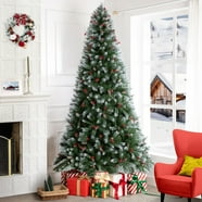 Euroco 6FT Bent Top Christmas Tree, Xmas Tree Bendable Santa Hat Style ...