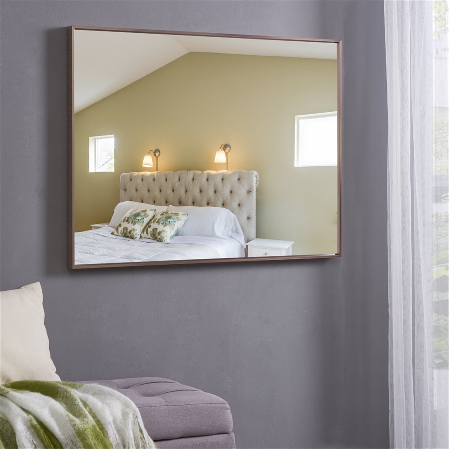 Naomi Home Bri Modern Aluminum Frame Wall Mirror-Finish:Rose Gold,Size ...