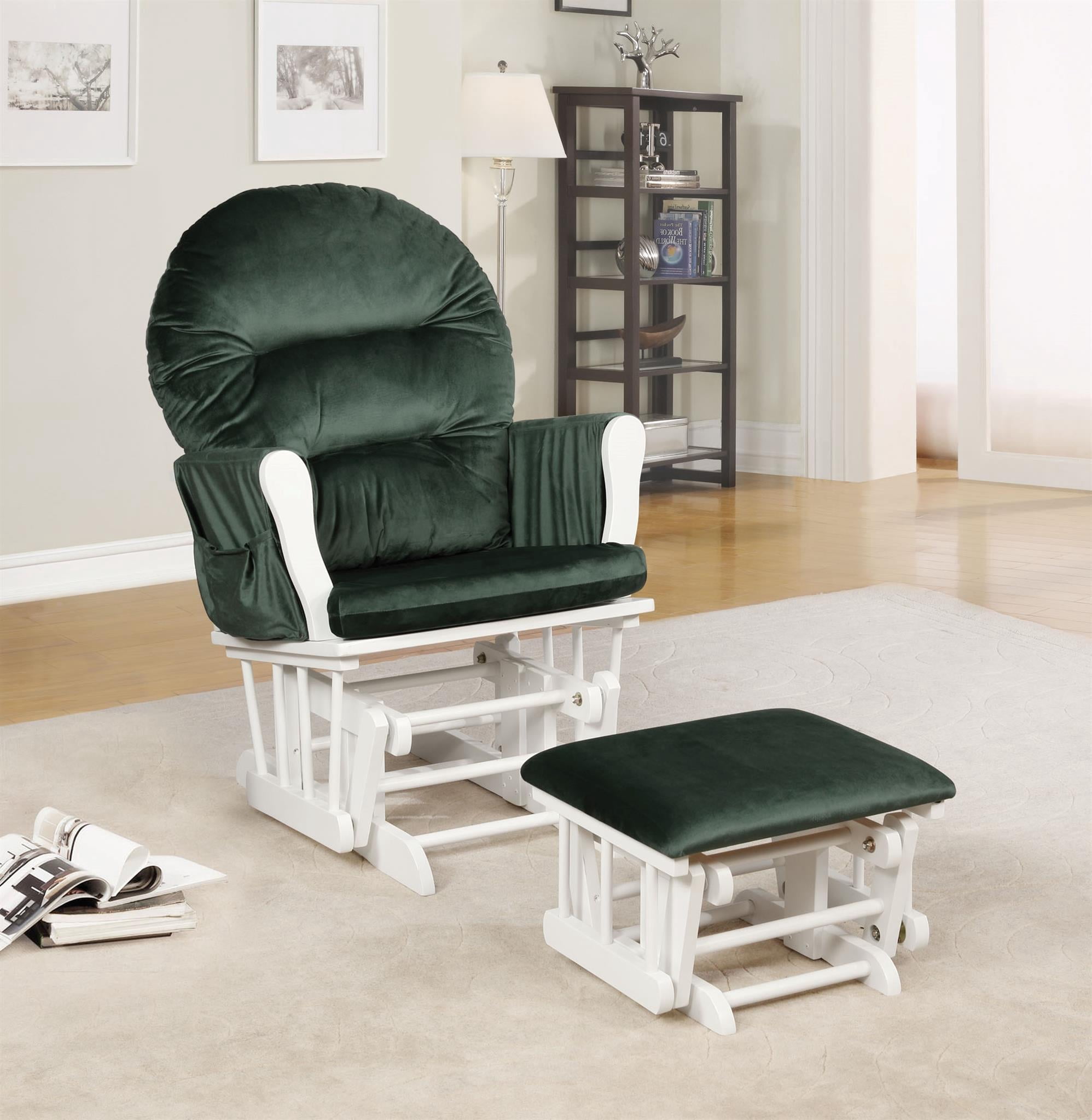 Naomi Home Brisbane Glider and Ottoman Set, Cushion Color Sage Green ...