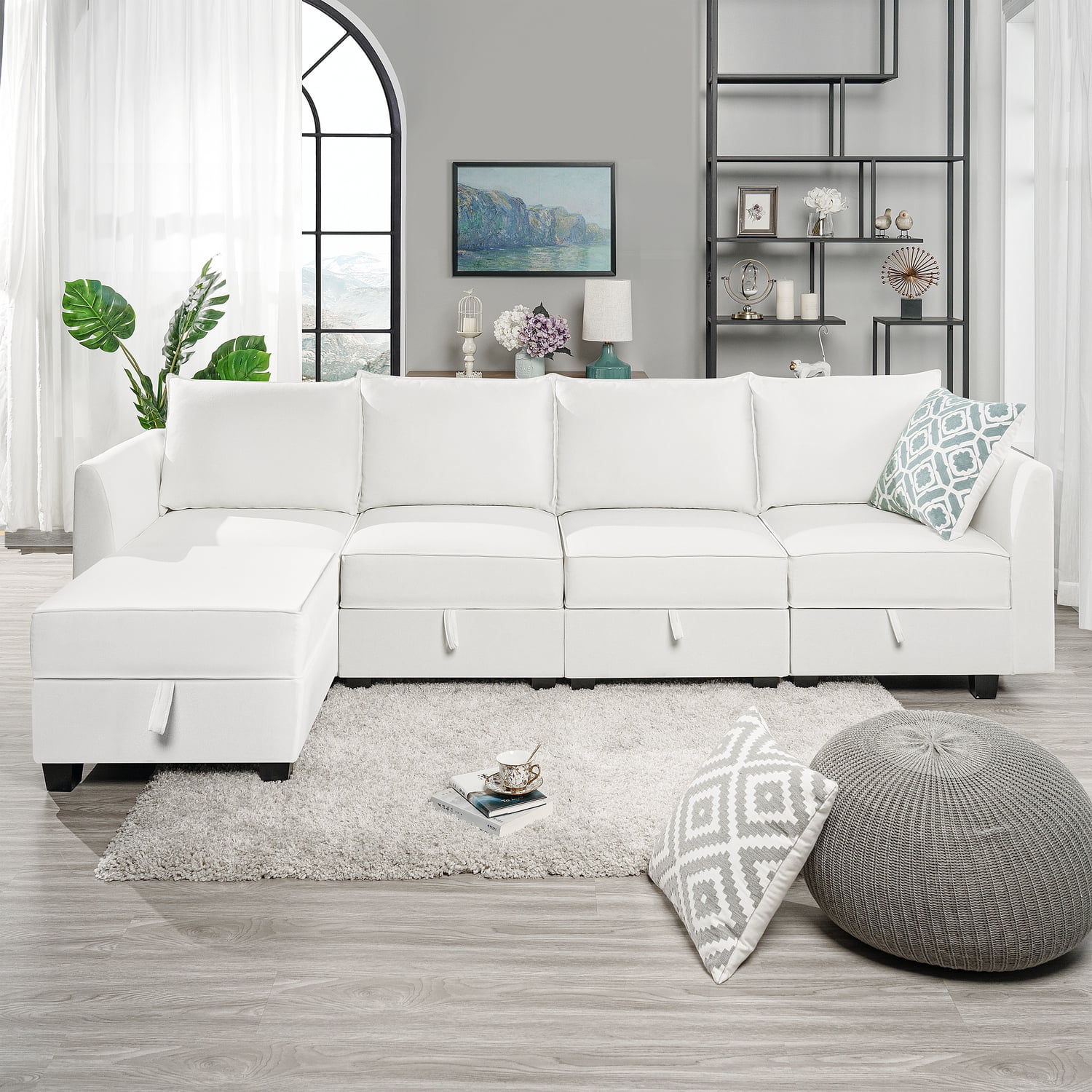 Naomi Home Elizabeth Modern DIY Collection-Fabric:Linen,Finish:White ...