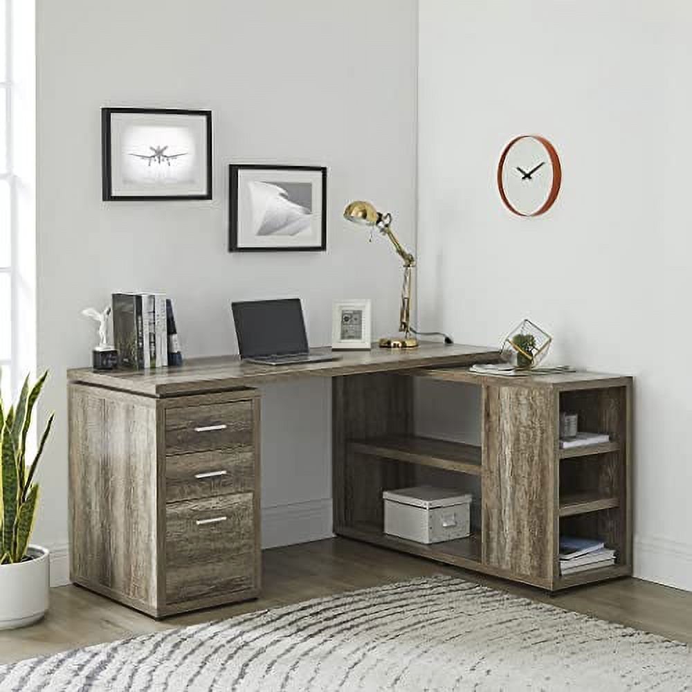 Ameriwood Home Pursuit L-Shaped Desk Bundle, Cherry - Walmart.com
