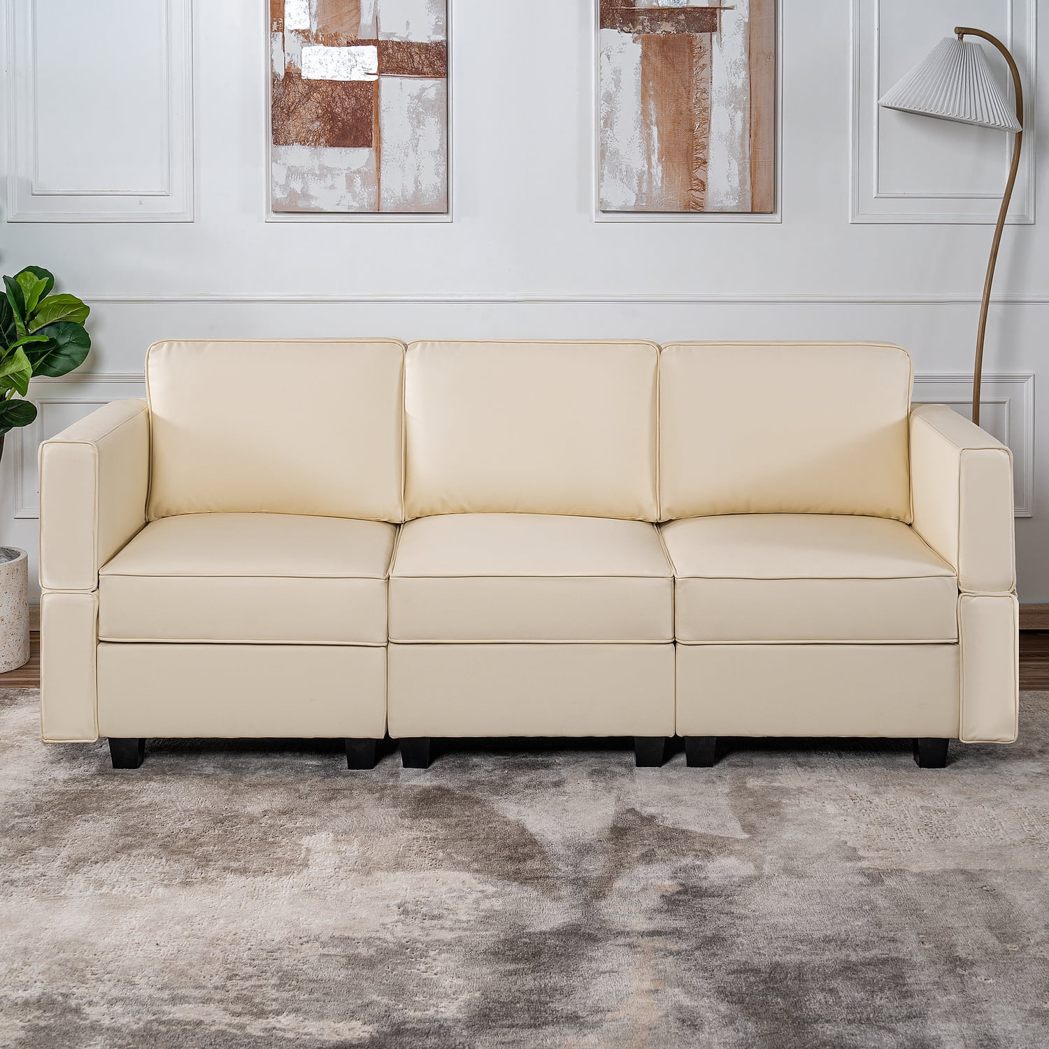 Naomi Home Sarah Contemporary DIY Sofa Collection-Color:Beige,Fabric ...