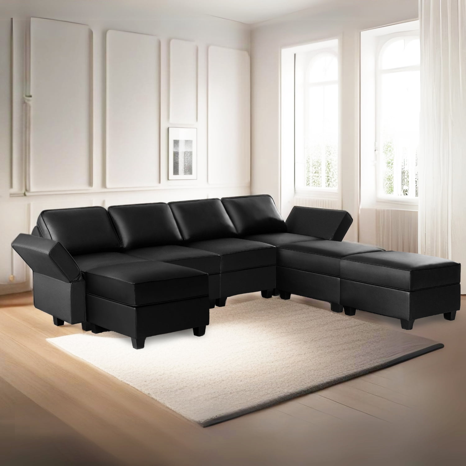 Naomi Home Sarah Contemporary DIY Sofa Collection-Color:Black,Fabric ...