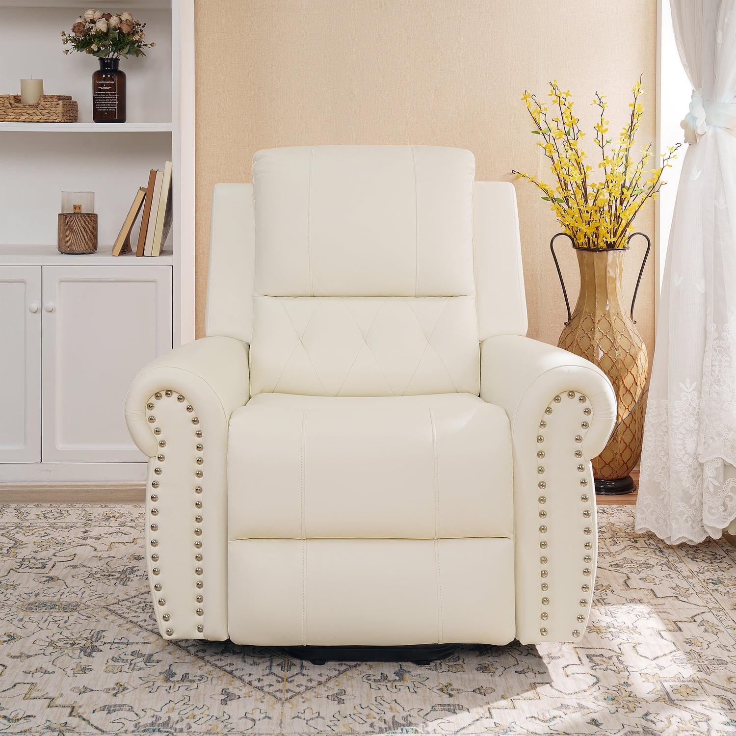 Naomi Home Tatiana Luxury Power Lift Recliner Chair, Studded, Electric ...