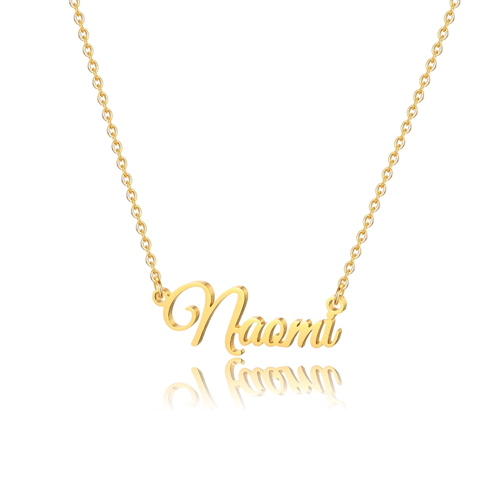 Naomi Name Necklace Personalized, Gold Plated Custom Name Necklace ...