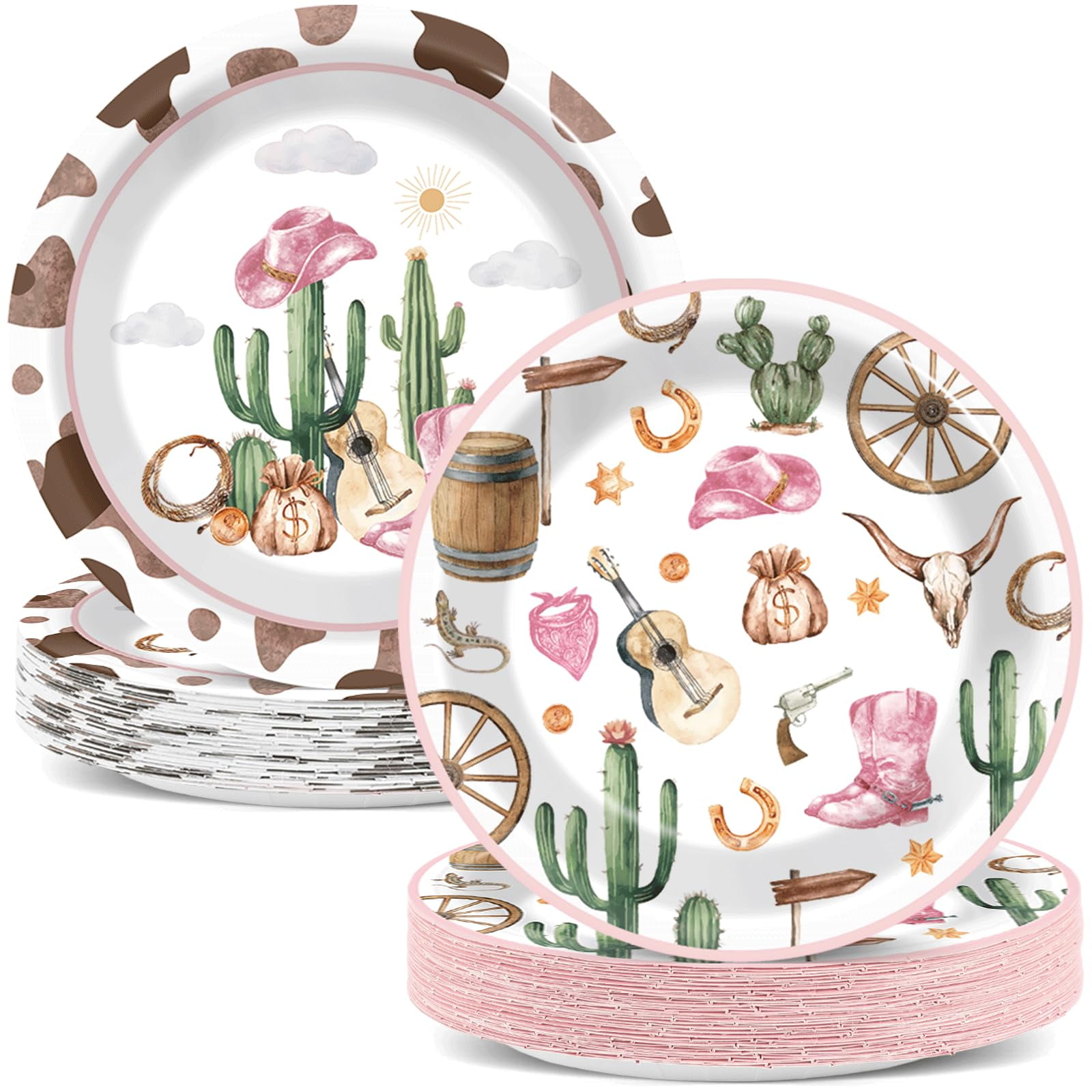 Naozinebi 50pcs WesternTRDN Cowgirl Party Paper Plates Cowgirl Party ...