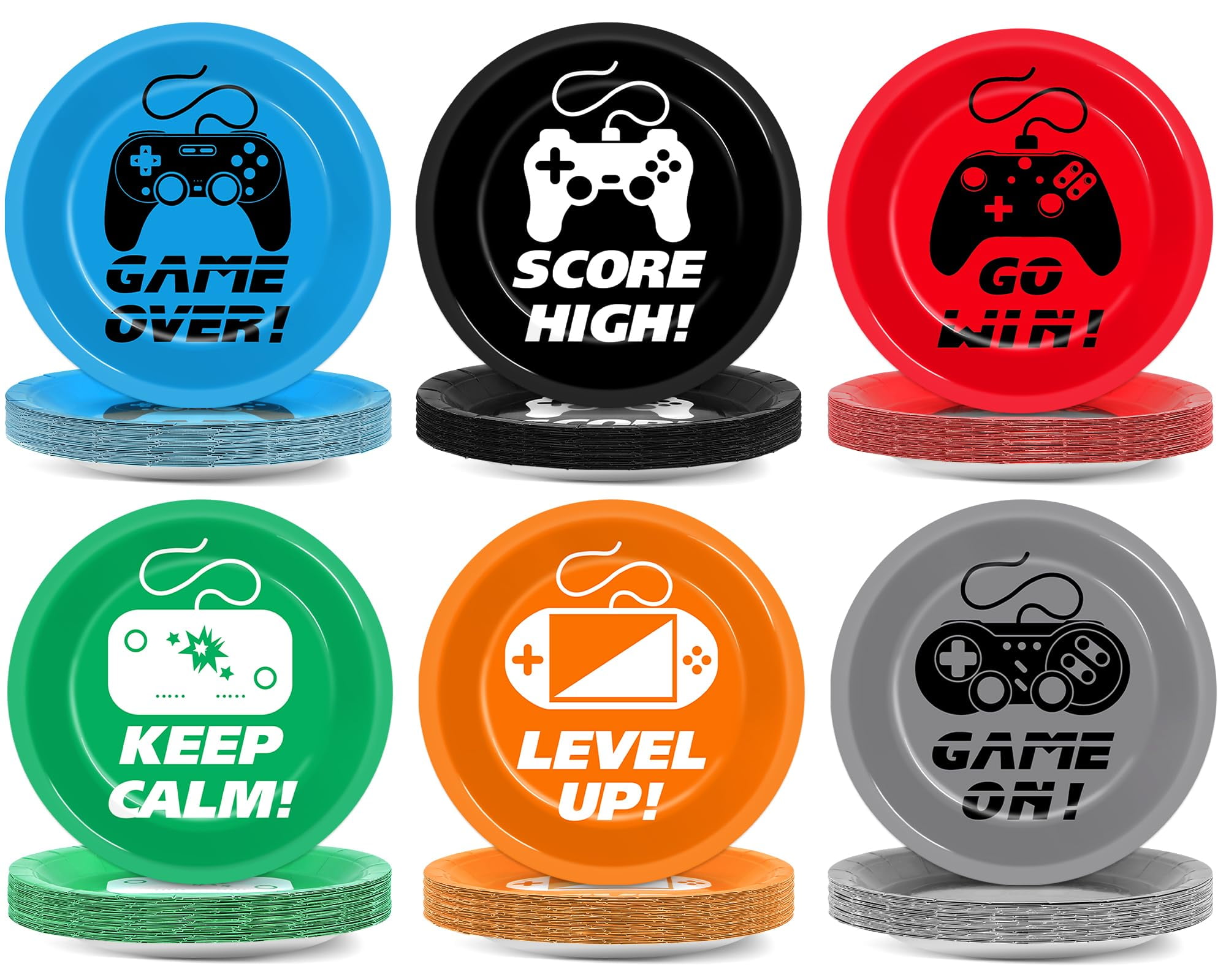 Naozinebi 72PCS Video Game Party Plates Gaming Party Supplies 7Inch ...
