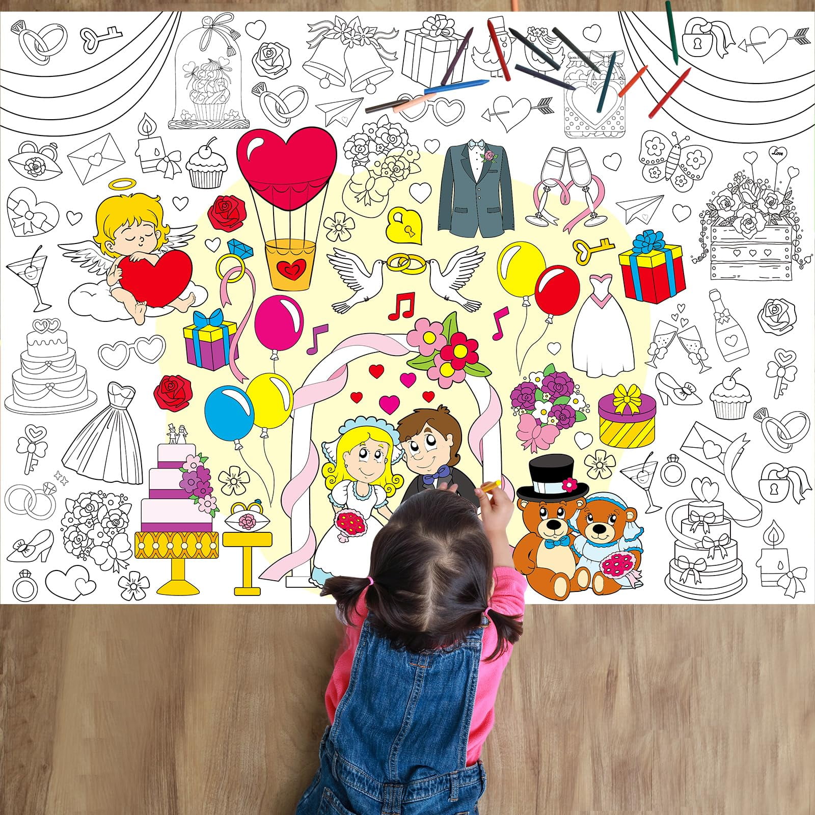 Naozinebi Wedding Giant Coloring SSF20 Poster for Kids Large Coloring ...