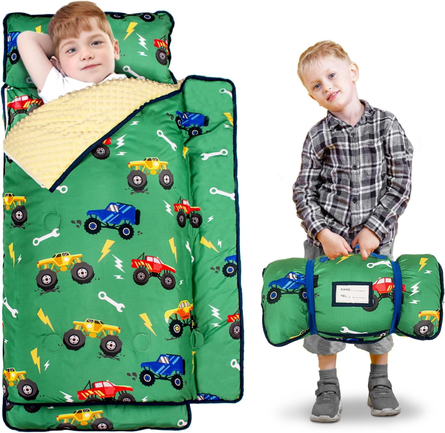 Primlect Nap Mat, 55" x 22" x 3" Kinder Mat with Detachable Pillow and ...