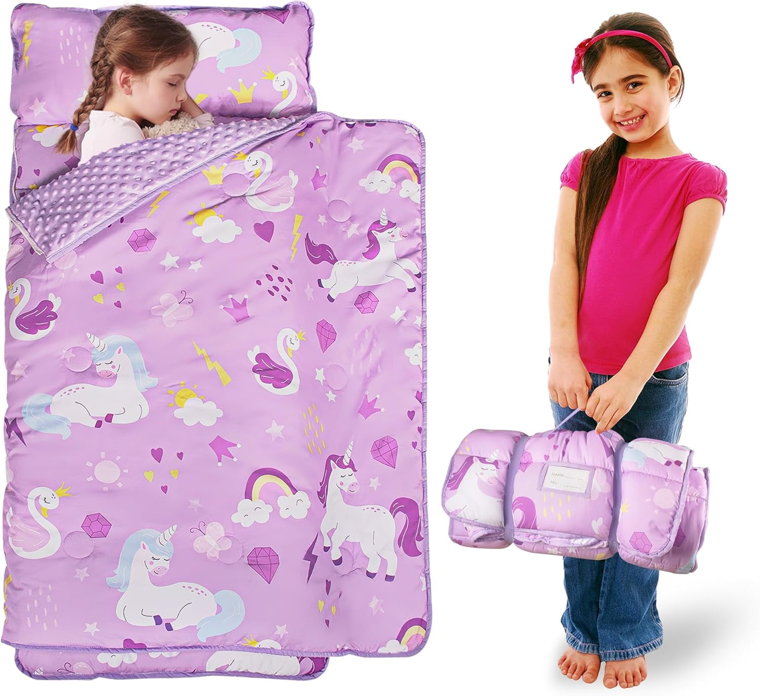 Primlect Nap Mat, 55" x 22" x 3" Kinder Mat with Detachable Pillow and ...