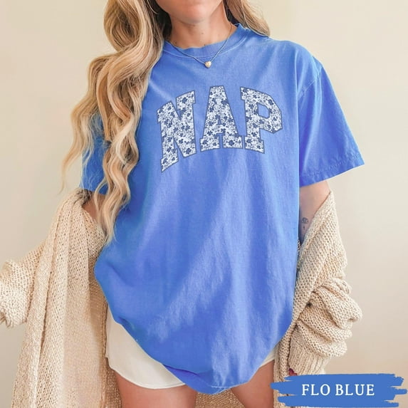 Nap Shirt, Trendy Toile Rot Day Crewneck, Floral Preppy Sleepy Girl Tee ...