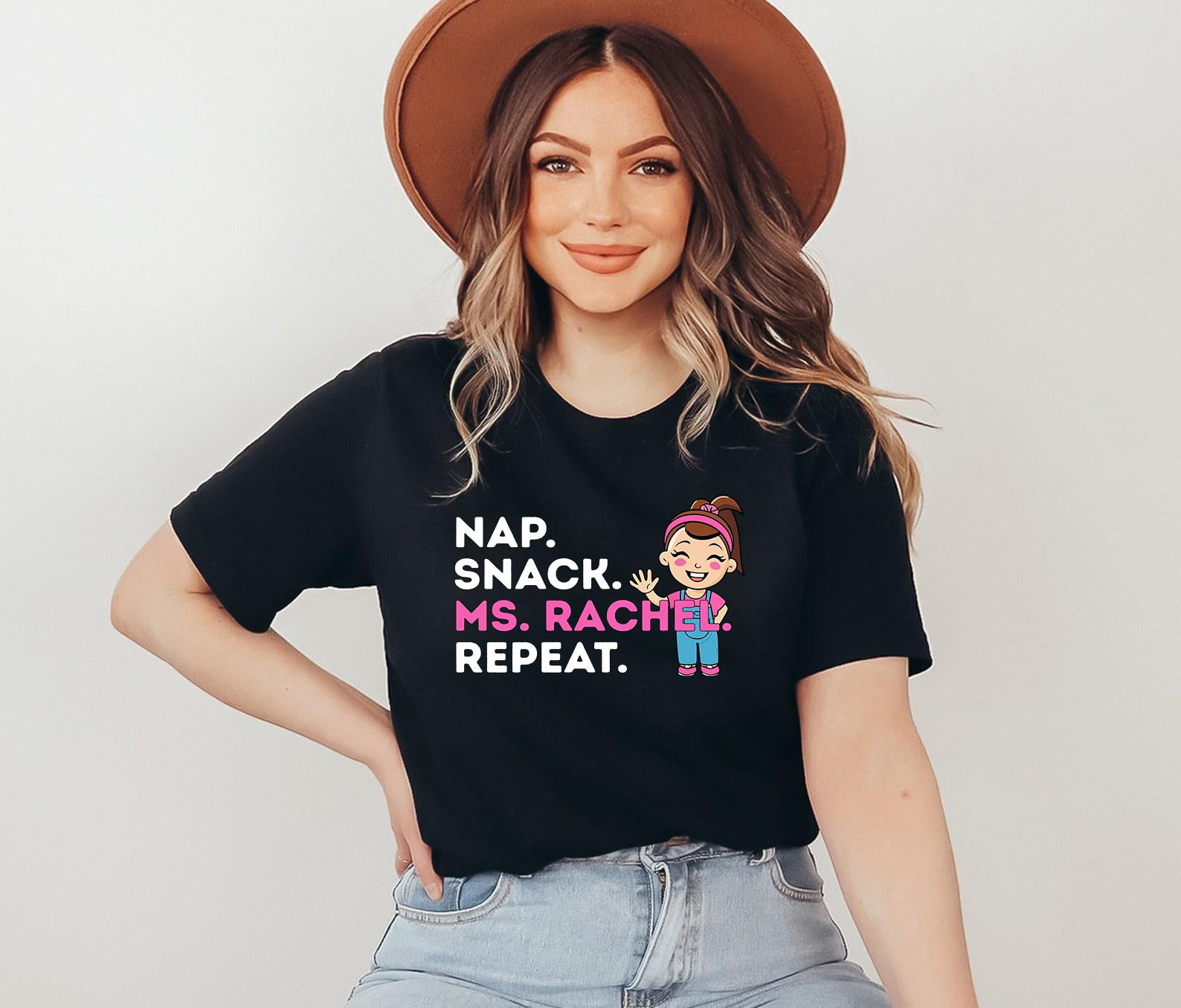 Nap Snack Ms Rachel Repeat Preschool Teacher Fan T-Shirt,Light Blue ...