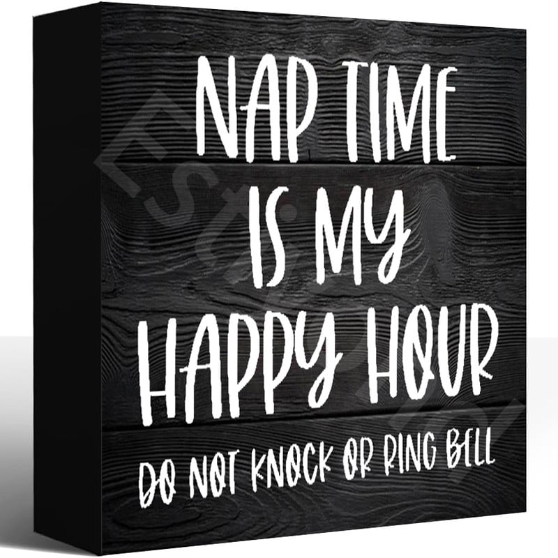 Nap Time Is My Happy Hour Do Not Knock Or Ring Bell Decor Wood Box Sign ...