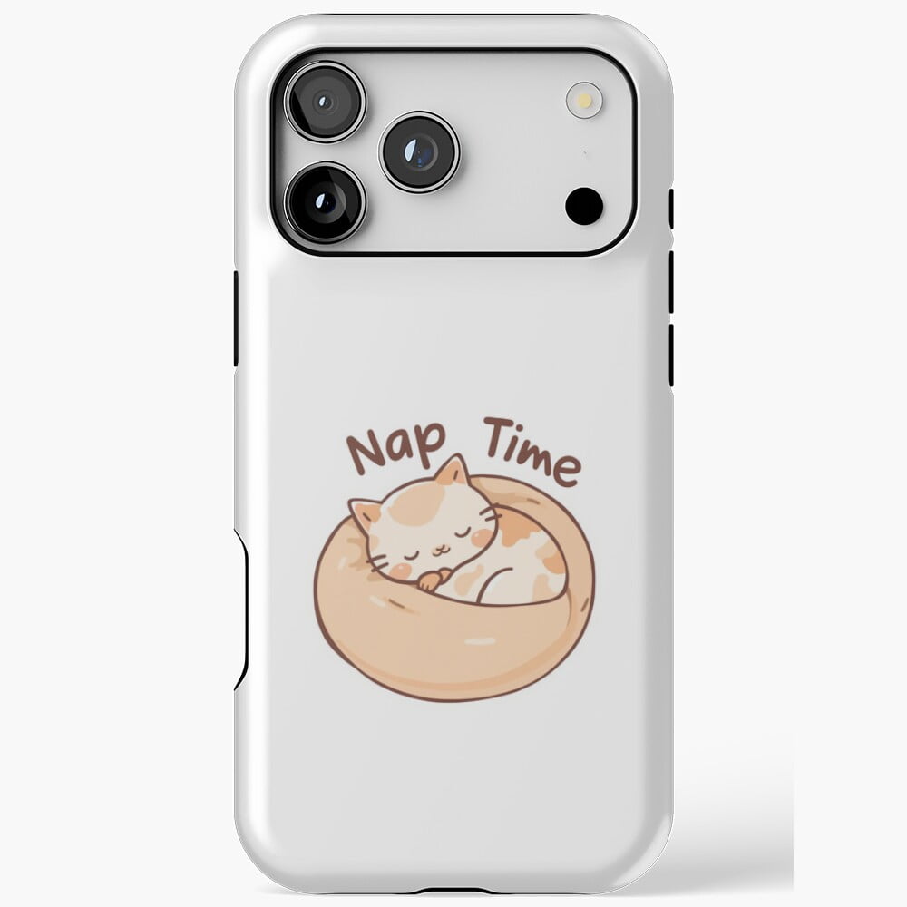 Nap Time Sleepy Cat Minimalist Illustration Phone Case for iPhone 11 ...