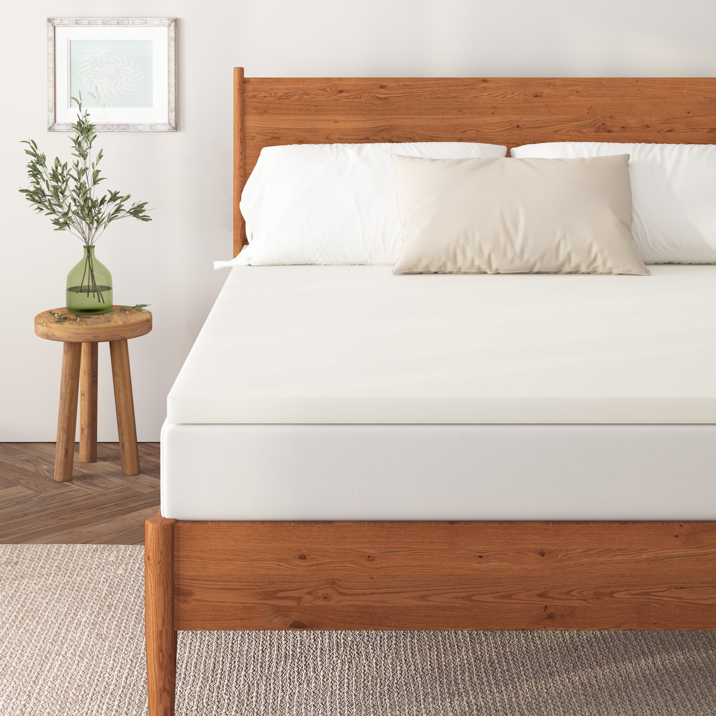 NapQueen 3'' Ventilated Memory Foam Mattress Topper, CertiPUR-US ...