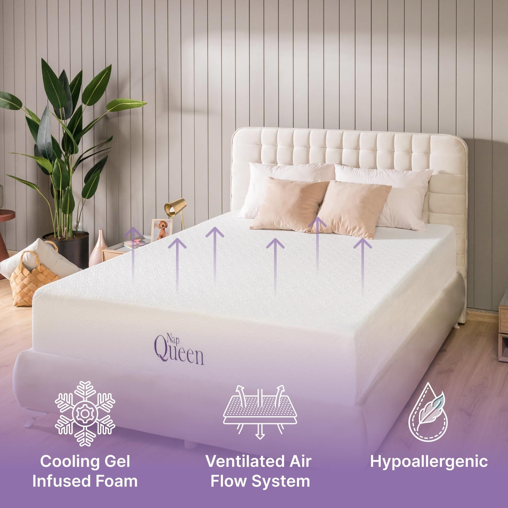 NapQueen Elizabeth 6" Cooling Gel Infused Memory Foam Mattress Twin ...