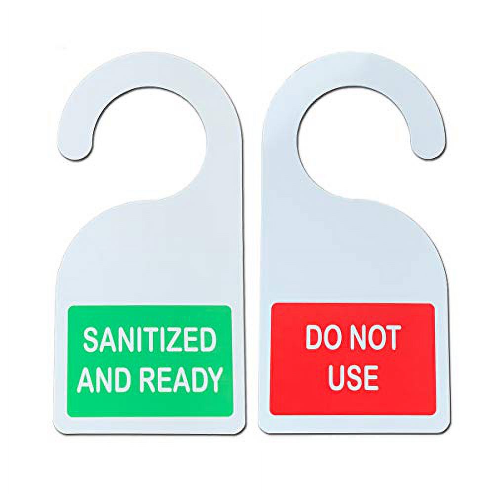 NapTags Sanitized/Do Not Use Hanging Door Sign, 4" x 8.125", 5 Pack ...
