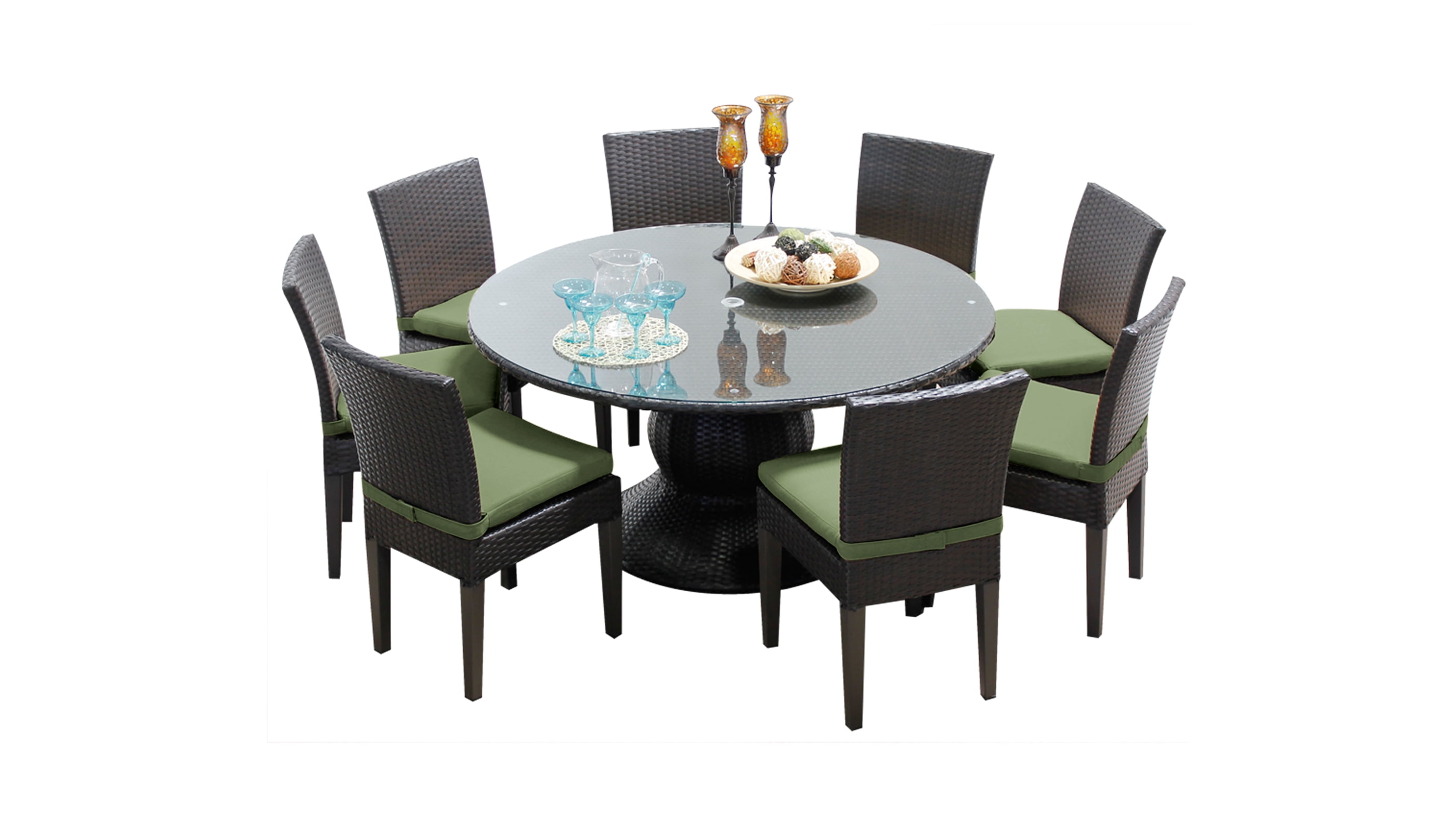 Napa 60 Inch Outdoor Patio Dining Table with 8 Armless Chairs - Walmart.com
