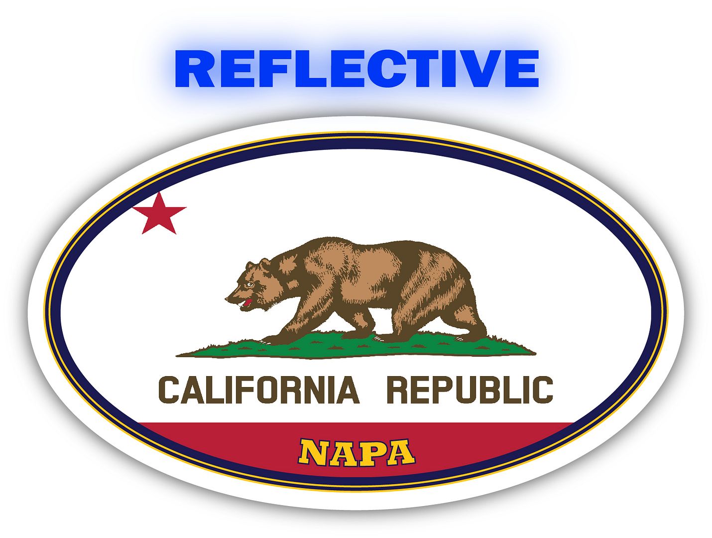 Napa City California State Flag | CA Flag Napa County Oval State Colors ...