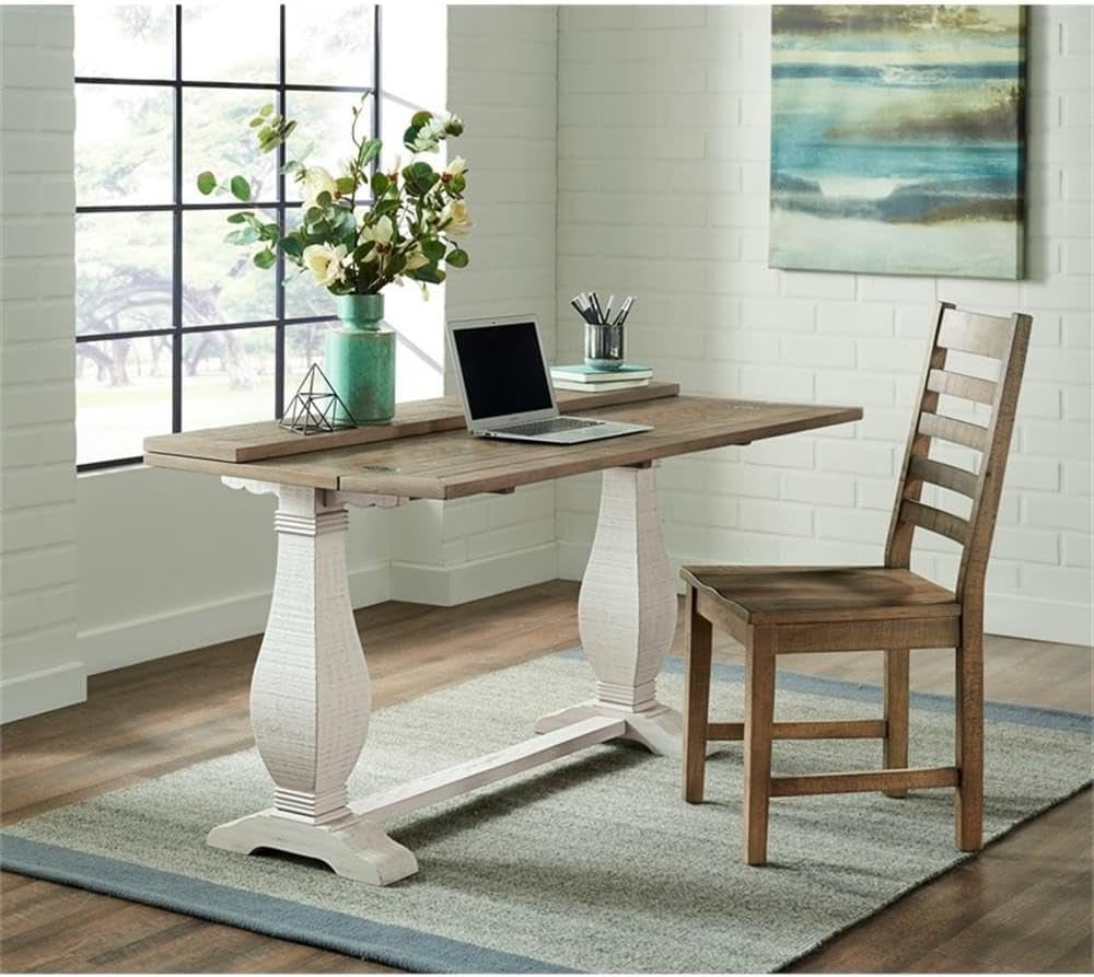 Napa Flip Top Sofa Console Table - Reclaimed Natural & White Stain ...