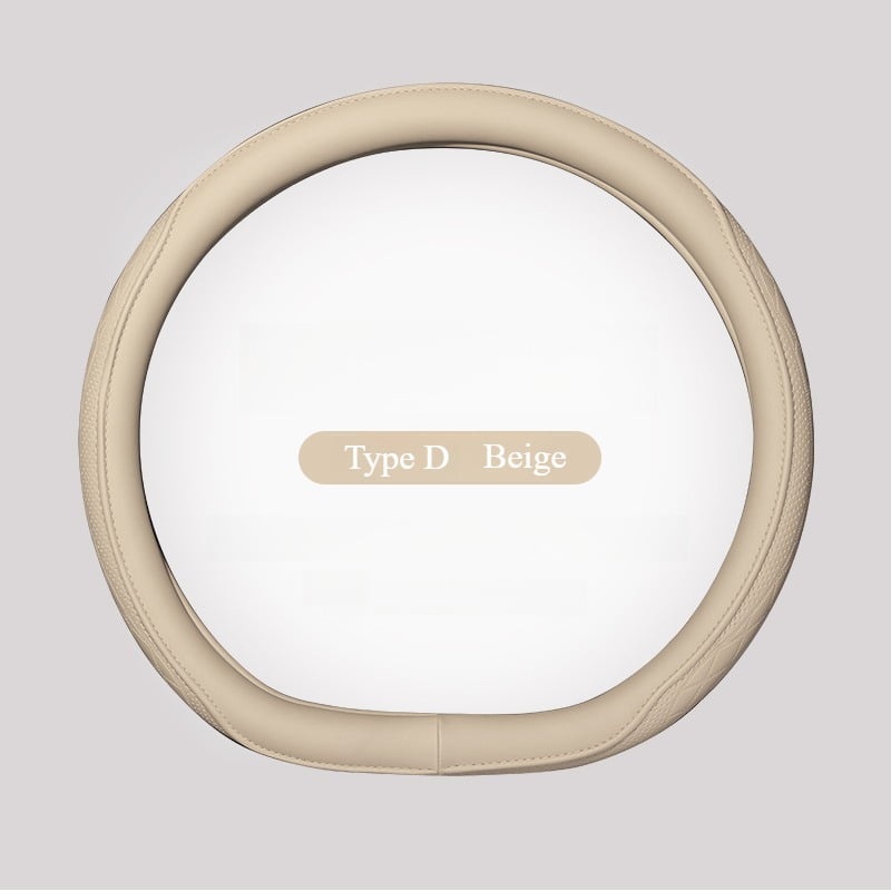 Napa Leather Perforated Patchwork Car Steering Wheel Cover, Non-slip ...