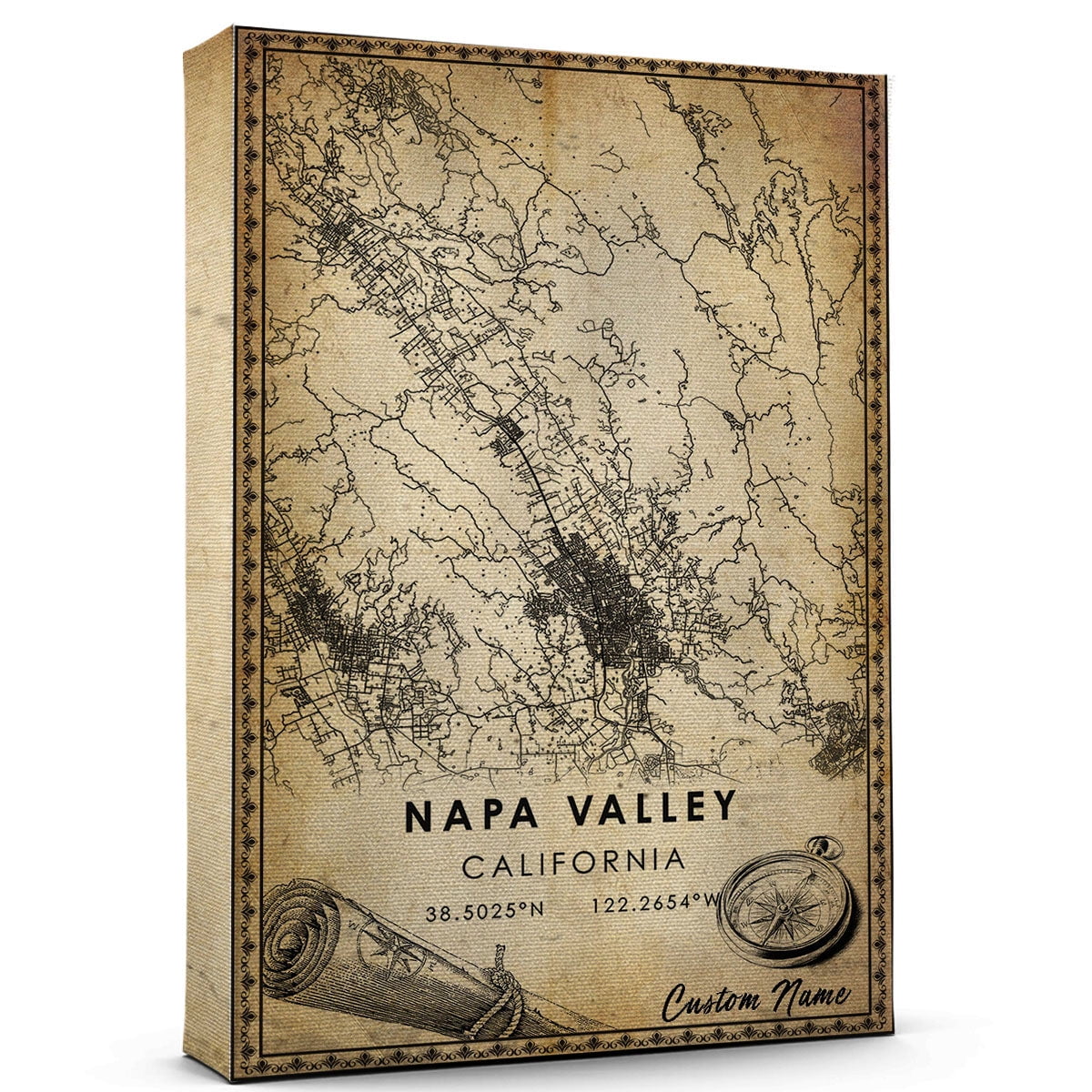 Napa Valley Map Poster, California Map Art Poster, Canvas, Napa Valley ...
