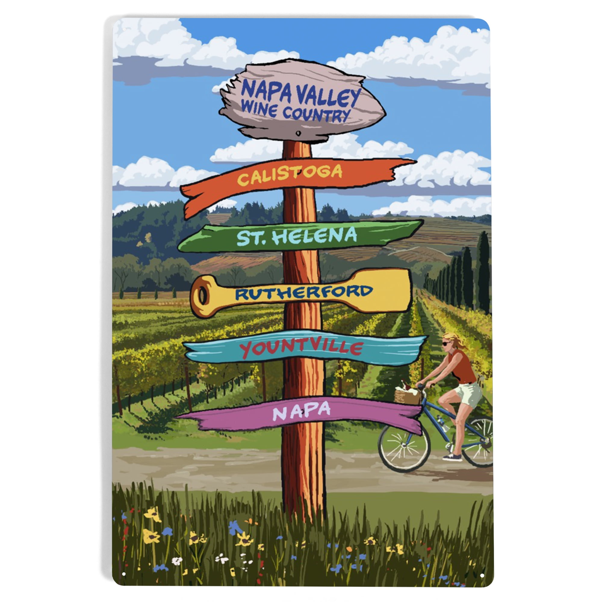 Napa Valley Wine Country, California, Destination Sign (12x18 Aluminum ...