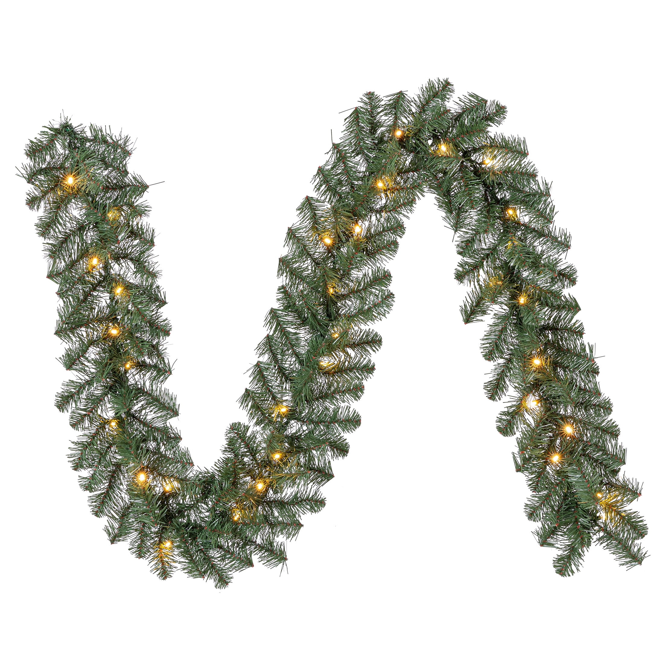 Napa Pre-Lit Warm White LED Artificial Christmas Garland, Green, 9', by ...