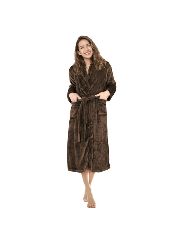 Just Love Textured Plush Zipper Lounger Robe for Women (Coral, Large ...