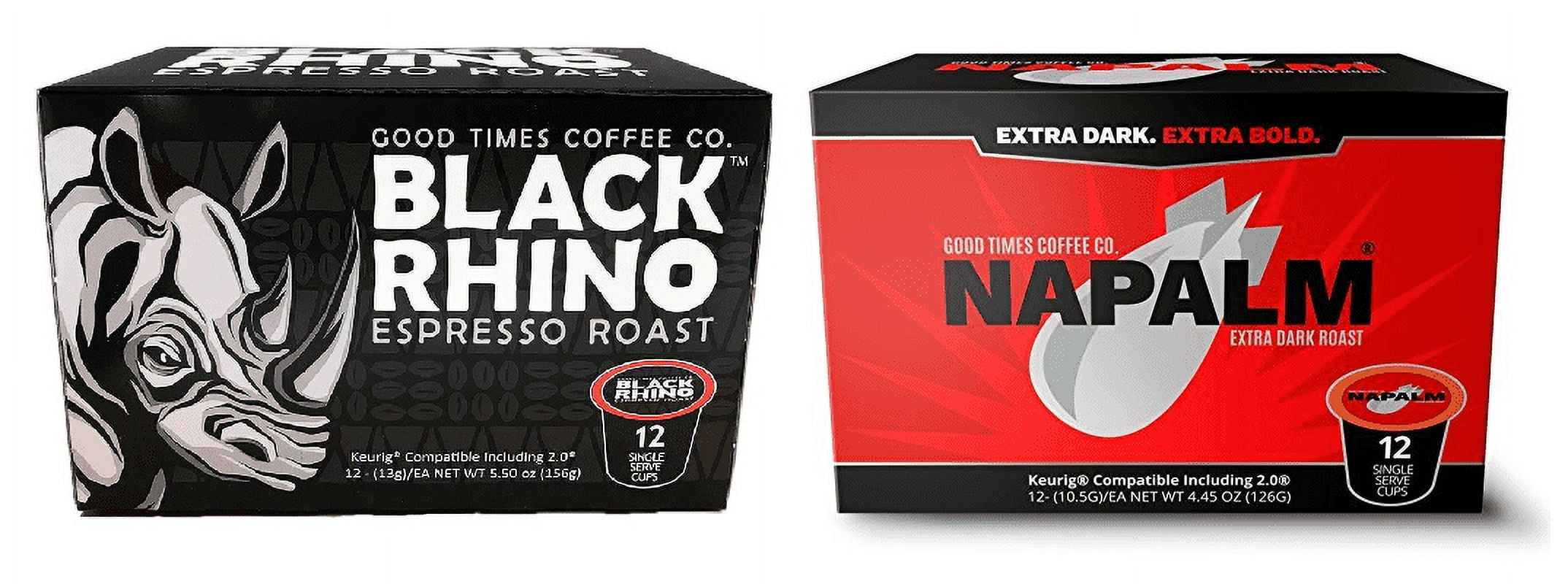 GOOD TIMES COFFEE CO, Napalm Coffee, Black Rhino Espresso Roast, Extra ...