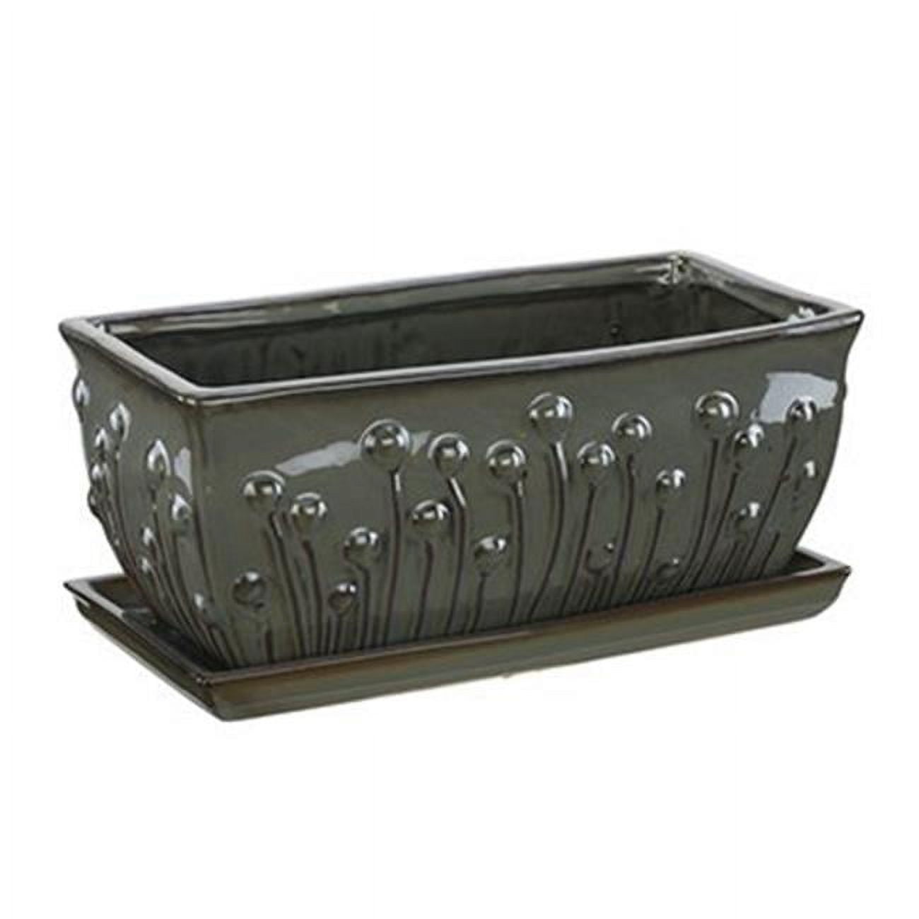 Napco 11734 Large Rectangle Planter with Saucer - Walmart.com