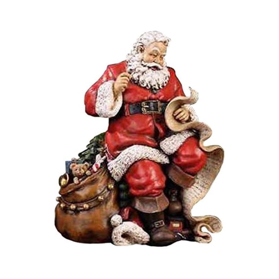 Napco 16 In Santa Claus Checking His List Resin Stoneware Holiday ...