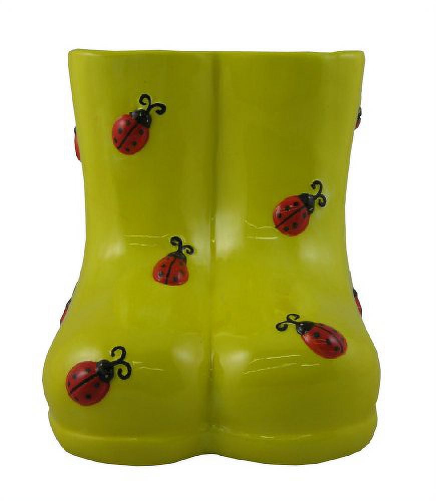 Napco 31387 5-Inch Tall Ceramic Lady Bug Boot Planter - Walmart.com