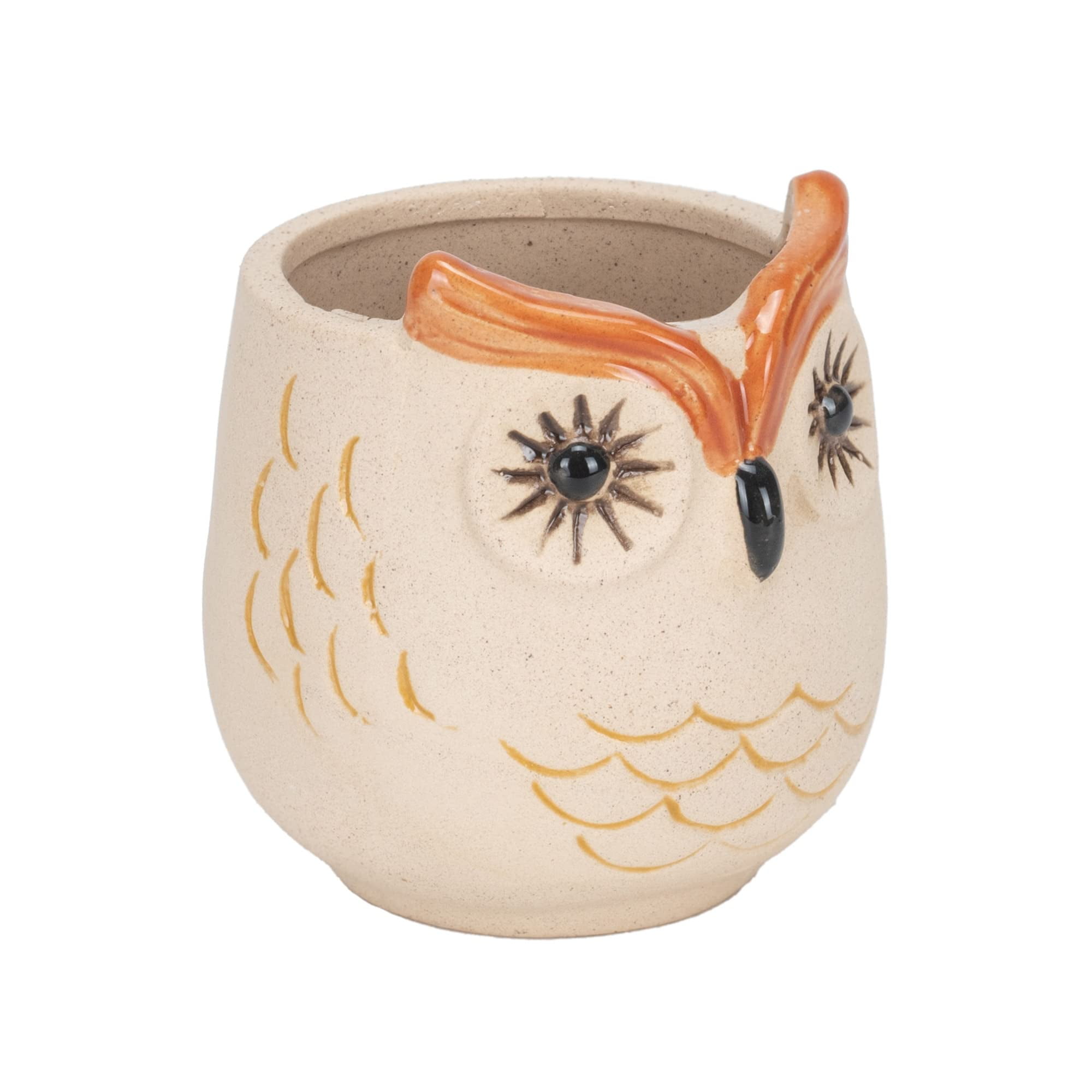 Napco Chestnut Brown Hoot Owl 3 x 2.5 x 2.5 Ceramic Indoor Decorative ...